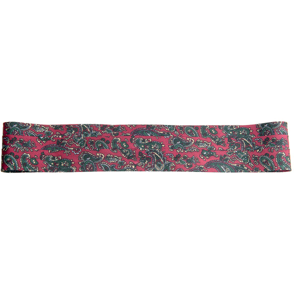 puggaree ~ 3 pleat ~ red/green paisley - hatWRKS
